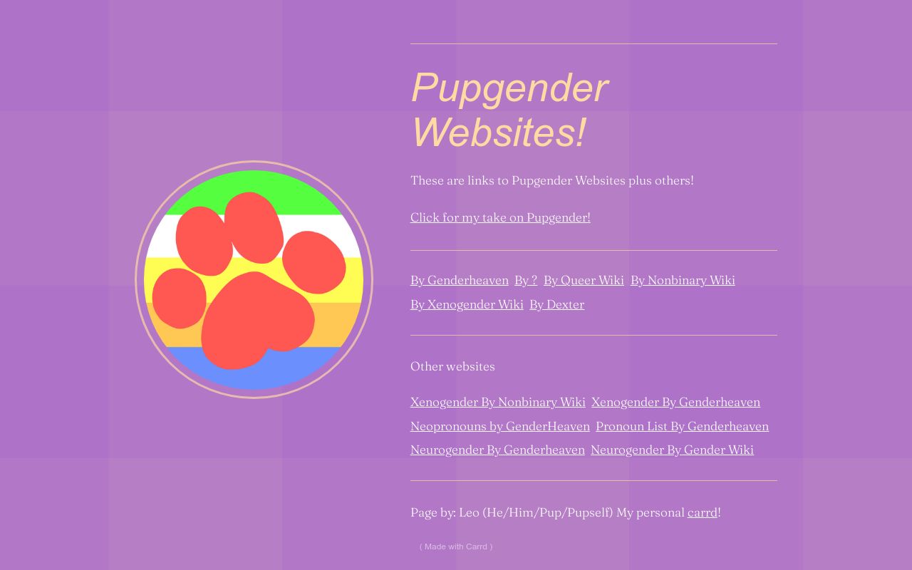 Pupgender Websites!